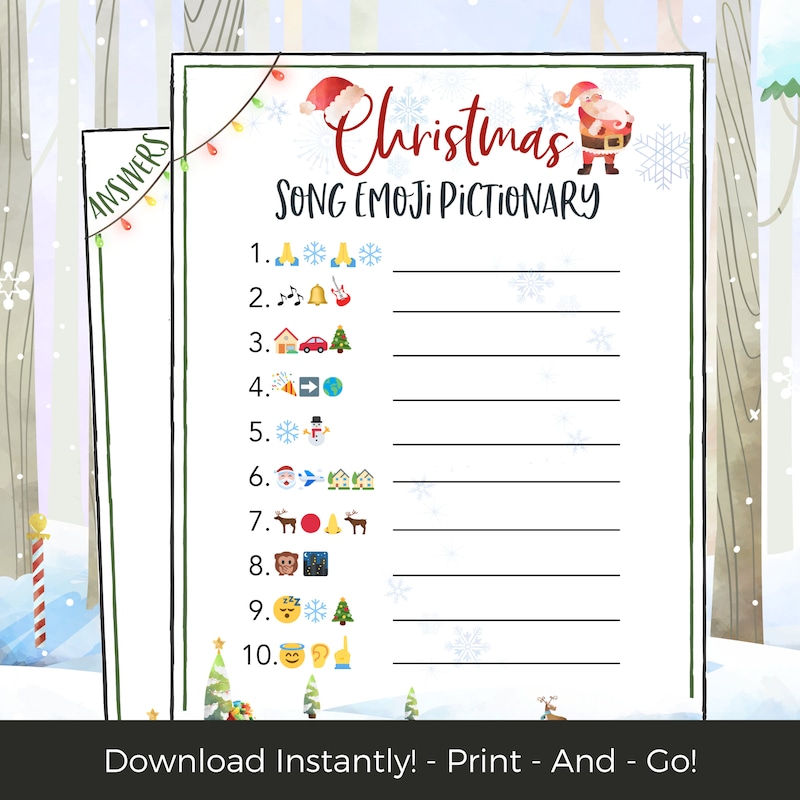 Christmas Song Emoji Game - Etsy
