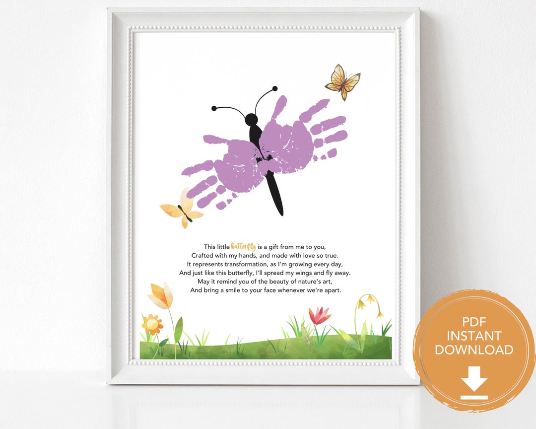 Butterfly Handprint Craft for Kids, Easter Handprint Art for Mom ...