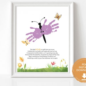 Butterfly Handprint Craft for Kids, Easter Handprint Art for Mom ...