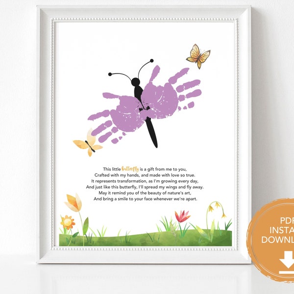 Butterfly Handprint Art - Etsy