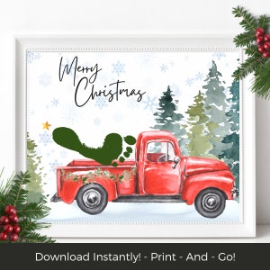 Truck Handprint Christmas Craft DIY, Baby's First Christmas, Toddler ...