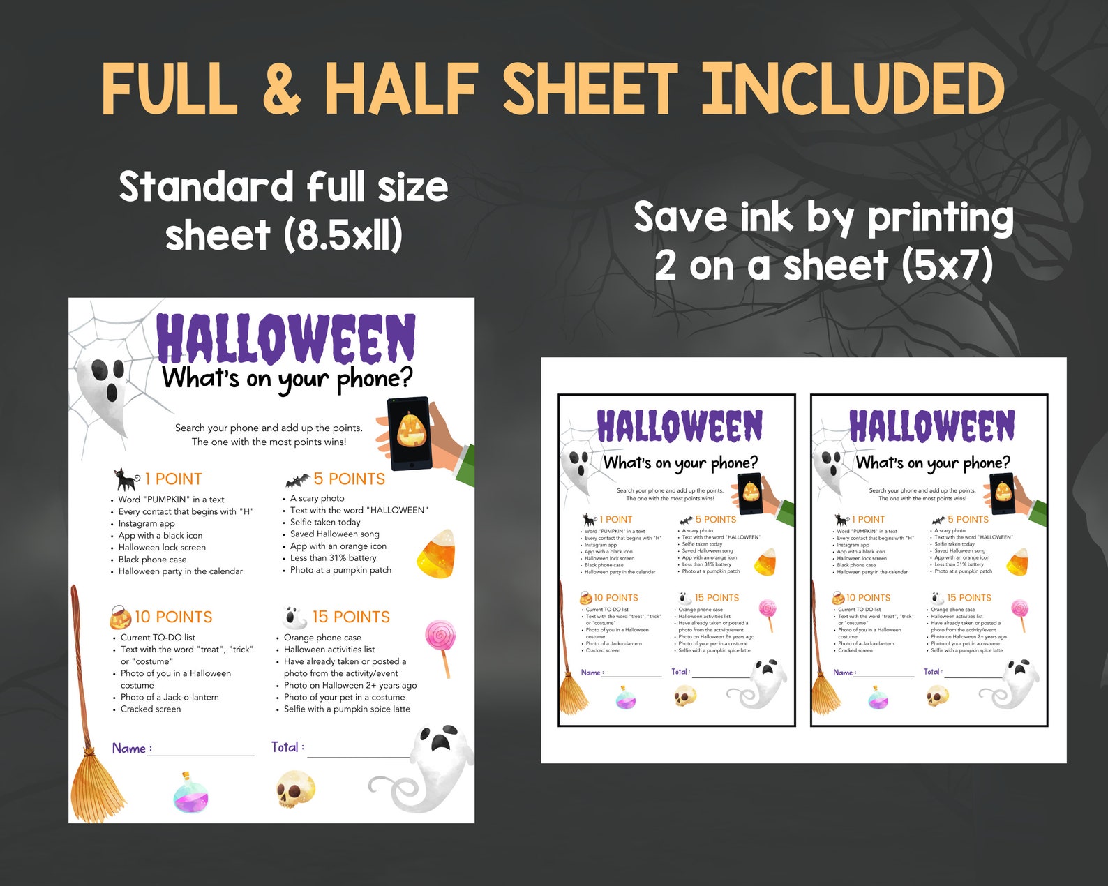 Whats on Your Phone Halloween Printable Halloween Party Games - Etsy