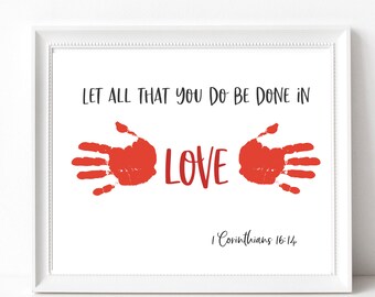Kids Bible Study Craft, Handprint Art Bible Printables, Children Bible ...
