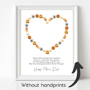 Printable Fathers Day Card, Biggest Fan Sports Handprint Craft, DIY ...