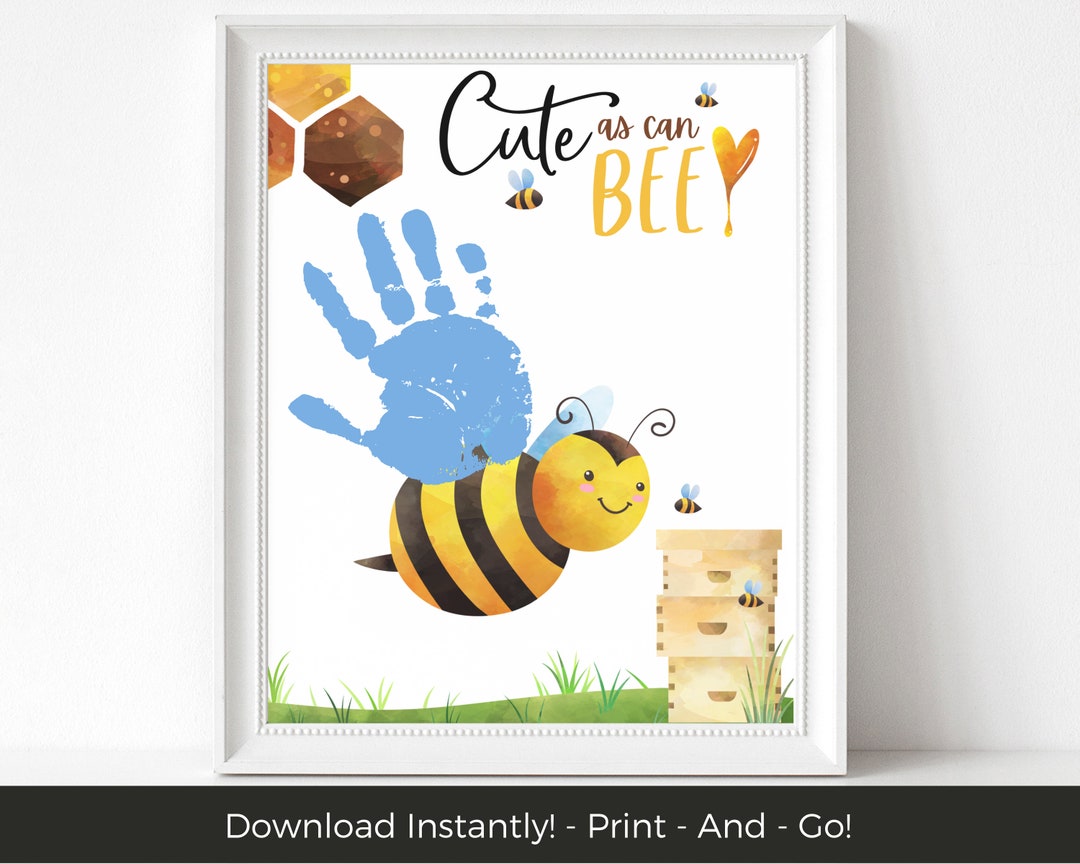 Cute as Can BEE Handprint Craft Printable Handprint Art - Etsy