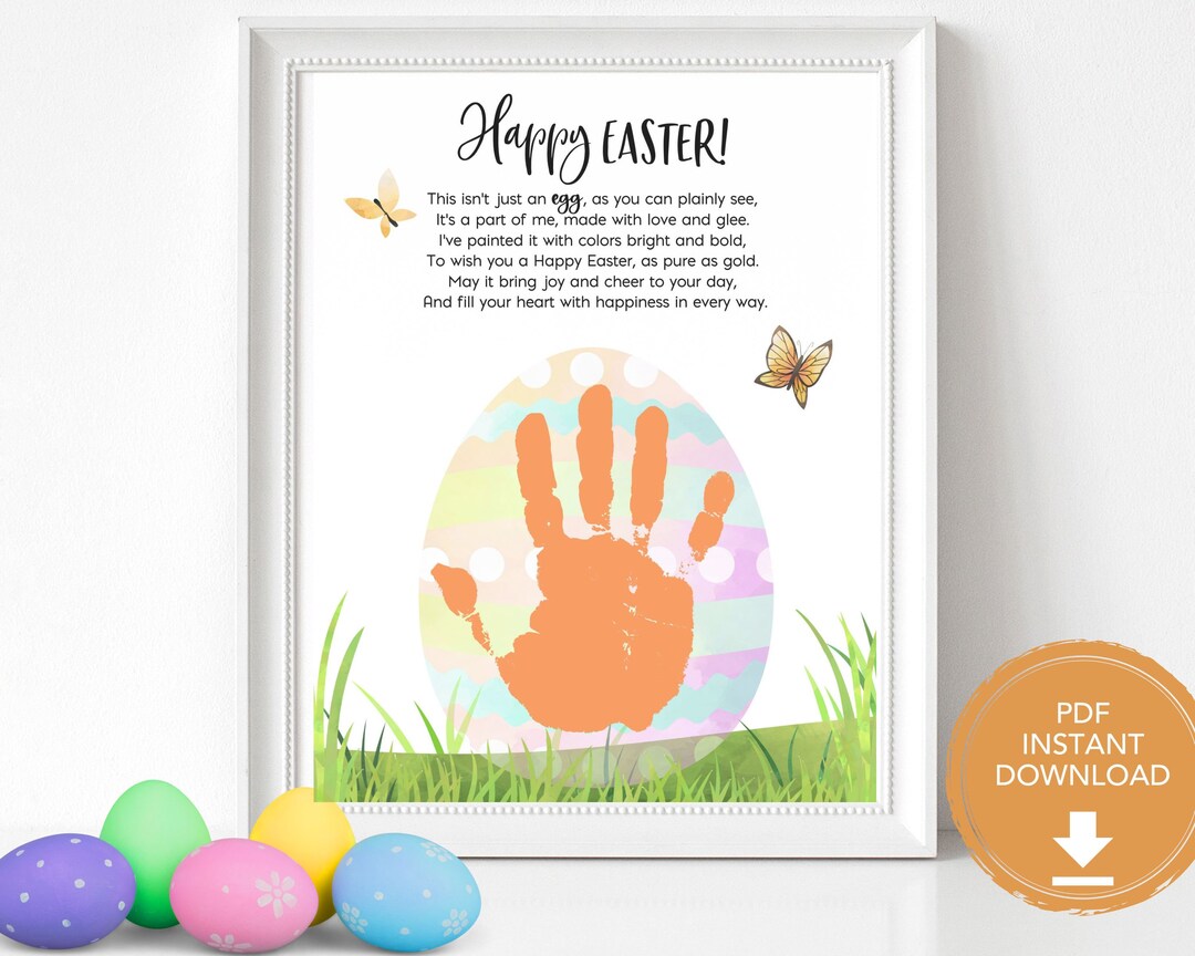 Printable Easter Handprint Craft Ideas, Handprint Art Template ...