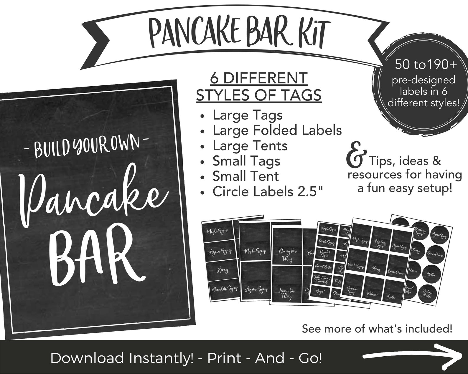 Pancake Bar Kit Pancake Bar Sign for Christmas Wedding - Etsy