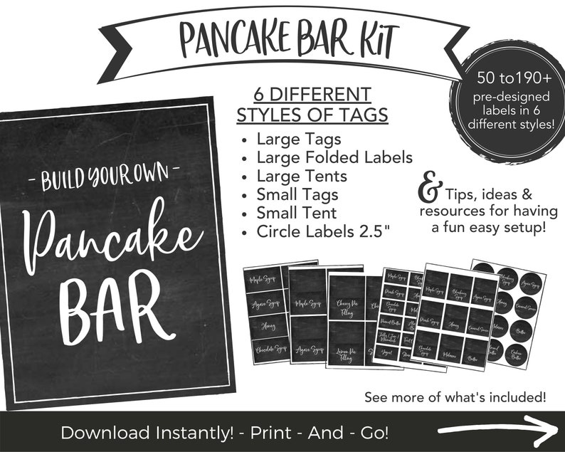 Pancake Bar Kit Pancake Bar Sign for Christmas Wedding - Etsy