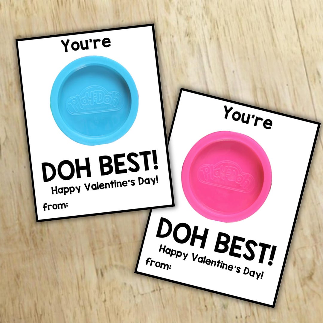 Play Doh Valentine Card, Printable Valentine Cards for Kids, Kids ...