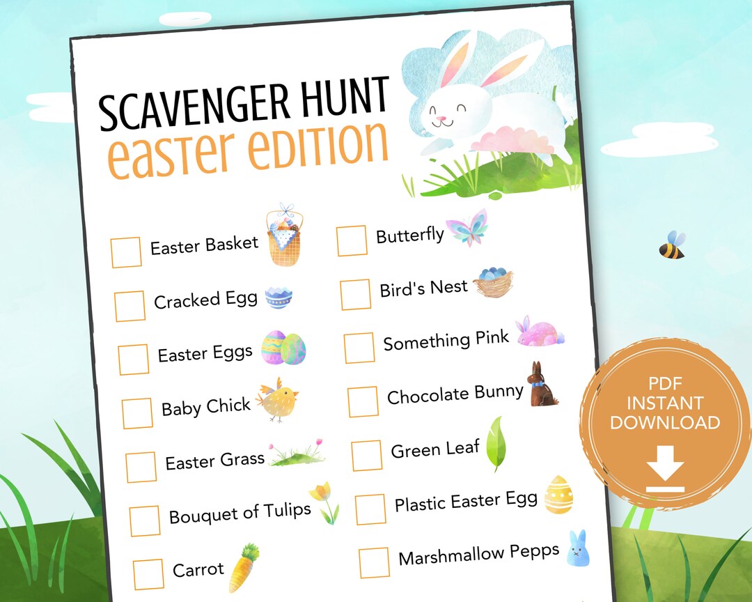 Easter Scavenger Hunt Easter Game for Kids Class Family or - Etsy