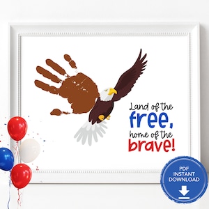 Bald Eagle 4th of July Handprint Art, Fourth of July Handprint Craft ...