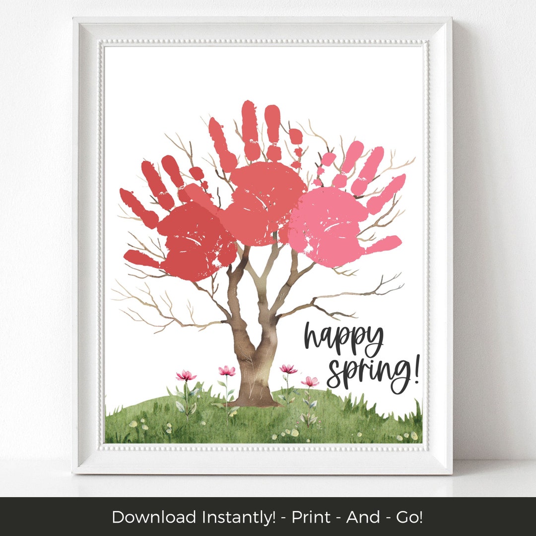 Spring Tree Blossom Handprint Activity, Preschool or Toddler Handprint ...