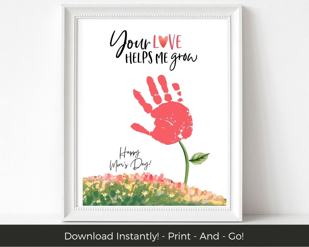 Mothers Day Handprint Printable, Grandma Gift From Grandkids or DIY ...