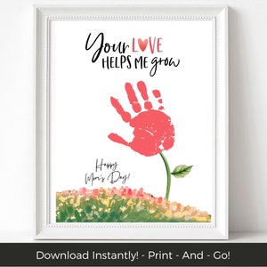 Mothers Day Handprint Printable, Grandma Gift From Grandkids or DIY ...