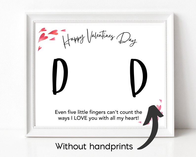 Printable Handprint Art Valentines Gift for Dad Valentine - Etsy