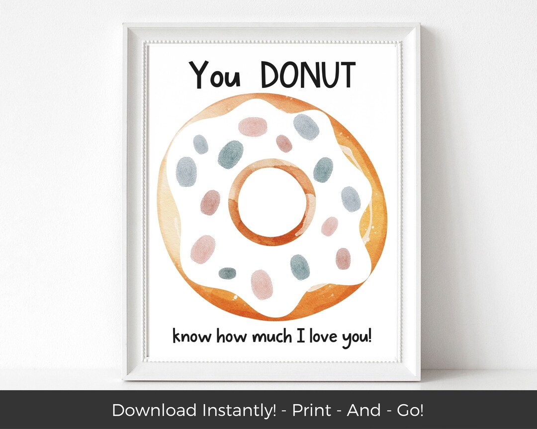 Fingerprint Art DIY Card From Kids, Printable Fingerprint Craft for ...