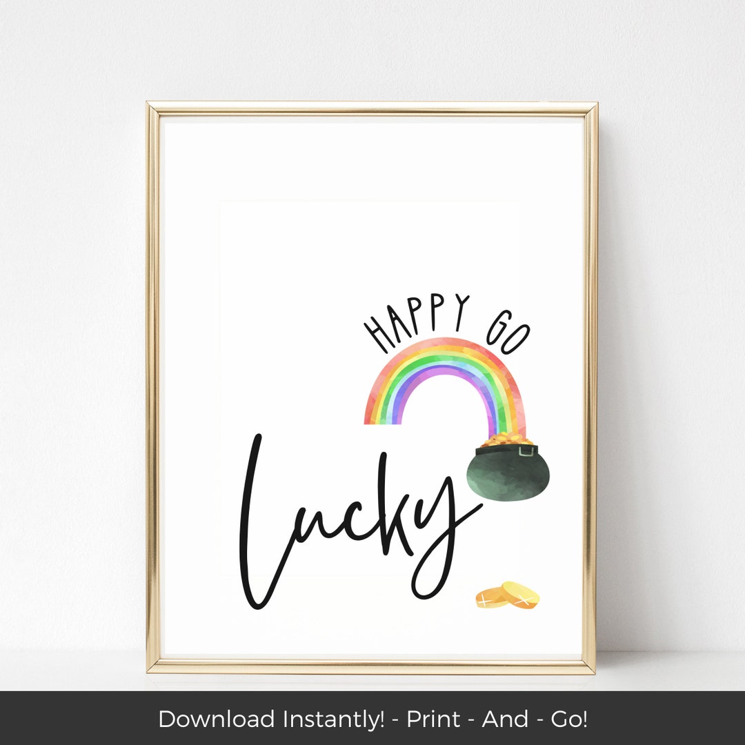 Rainbow St Patricks Day Wall Art Printable Decor, Saint Patricks Day ...