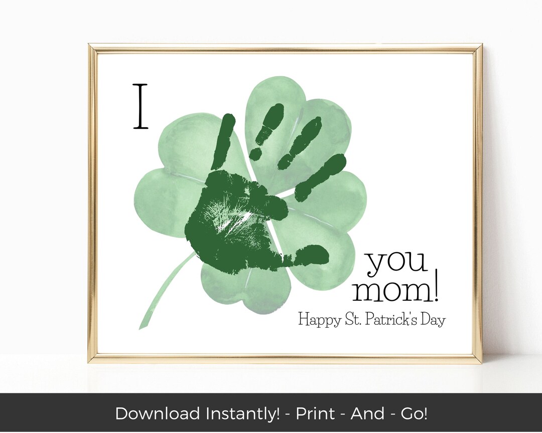 Shamrock Handprint Craft for Kids, Printable Mom Gift, Babys First St ...