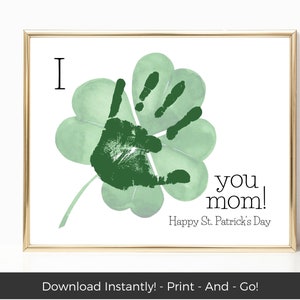 Shamrock Handprint Craft for Kids, Printable Mom Gift, Babys First St ...