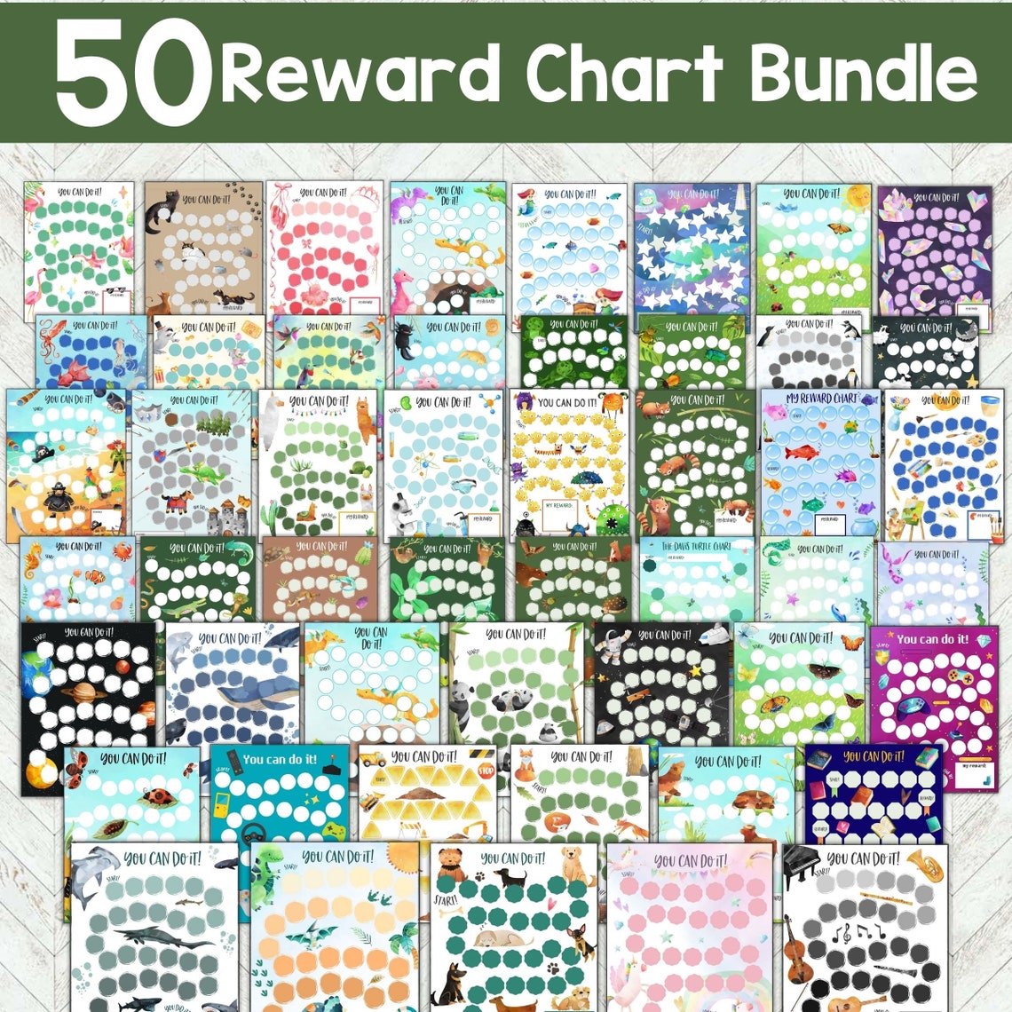 Big Bundle Kids Reward Chart Printable, Sticker Chart for Kids ...