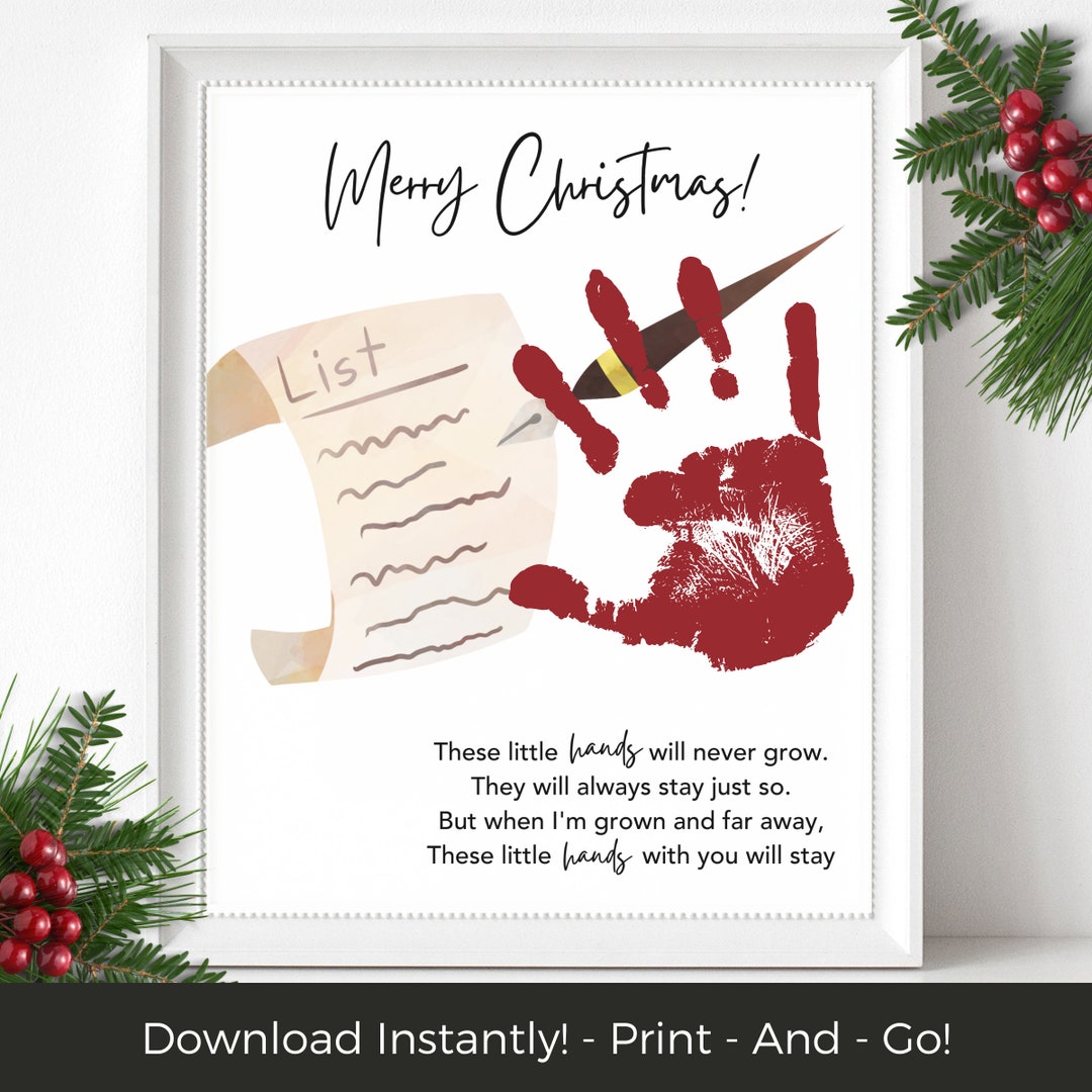 Christmas Lights Handprint Kids Christmas Craft, Baby's First Christmas ...
