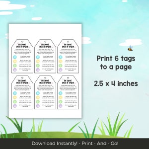 Christian Easter Gift Tags for Class or Sunday School, Easter Story He ...
