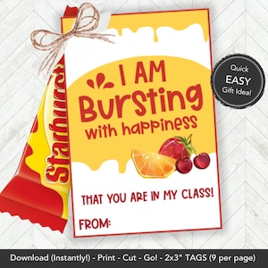 Fruit Snacks Treat Gift Tag, Back to School Gift Tag, Meet the Teacher ...