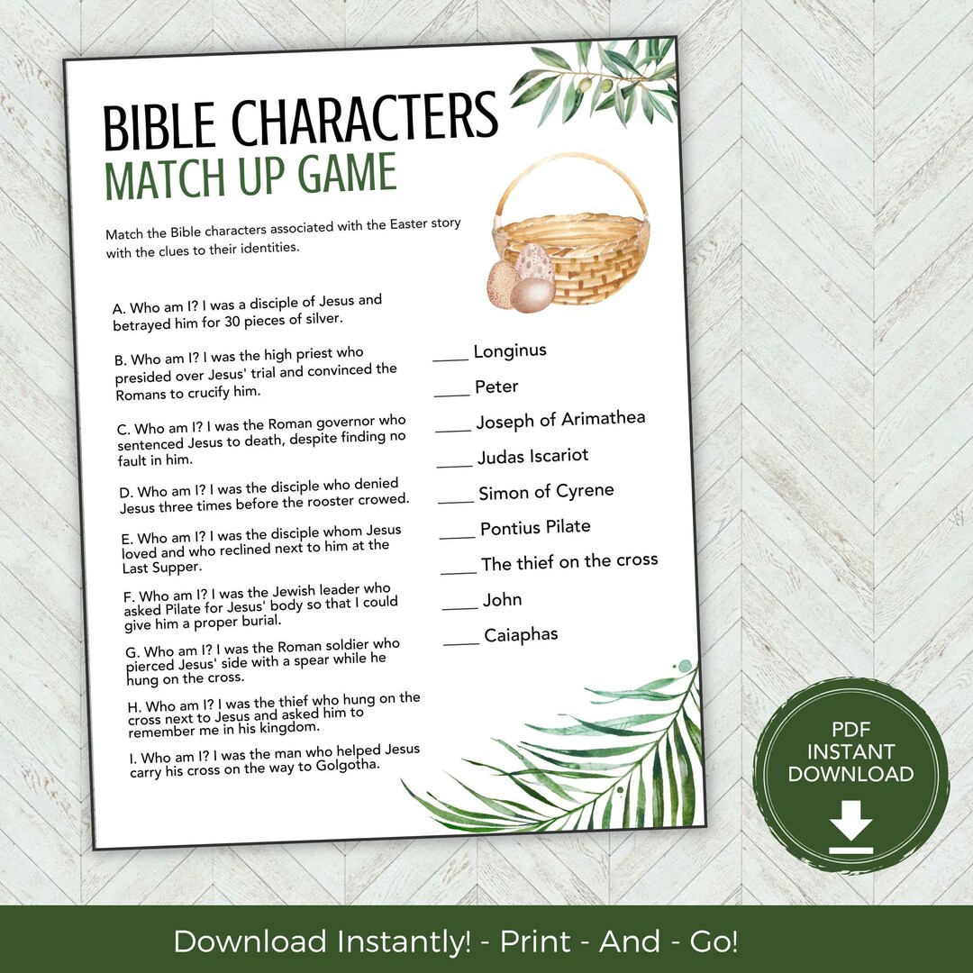 Bible Match Easter Game, Easter Printable Game for Kids Sunday School ...
