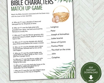 Bible Match Easter Game, Easter Printable Game for Kids Sunday School ...
