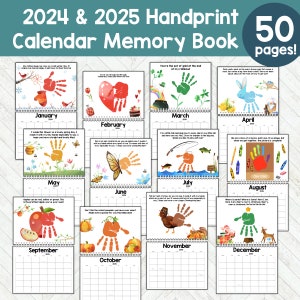 Handprint Calendar 2024 2025, Preschool Handprint Art Printable, 1st ...
