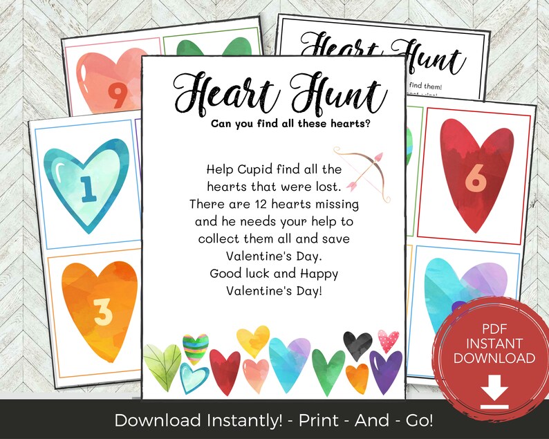 Valentines Scavenger Hunt for Kids Printable Treasure Hunt - Etsy