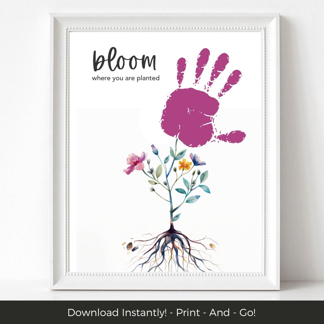 Bloom Where You Are Planted Flower Handprint Activity, Preschool or ...
