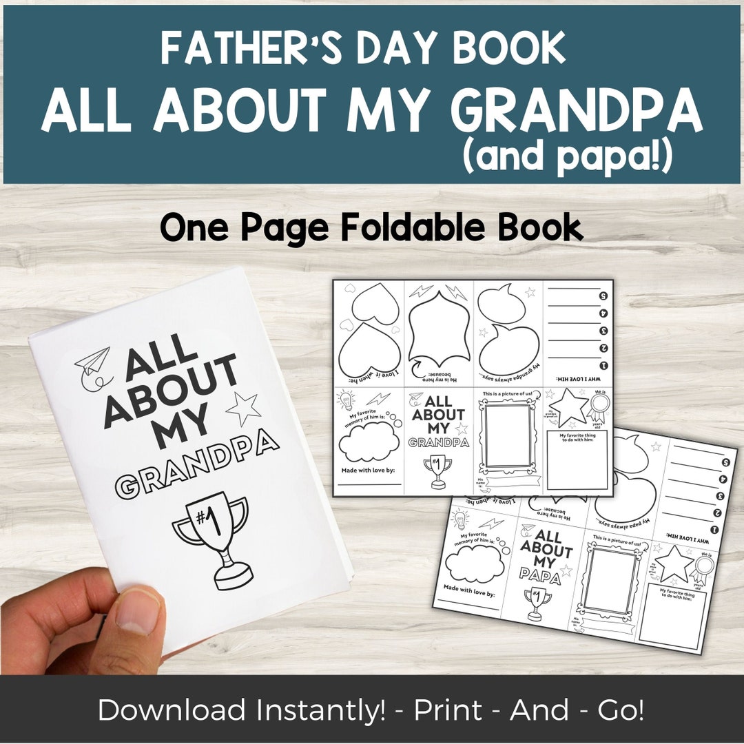Printable All About My Grandpa Questions Template Papa Grandpa
