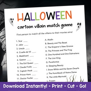 Villain Trivia Game Halloween Printable, Halloween Party Games for Kids ...