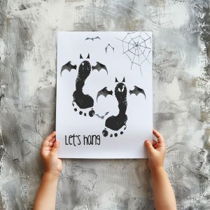 Bat Halloween Handprint Craft, DIY Craft for Kids Art, Halloween ...