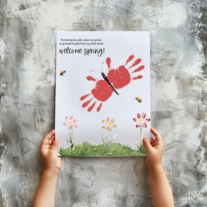 Welcome Spring Butterfly Handprint Activity, Prek or Toddler Handprint ...