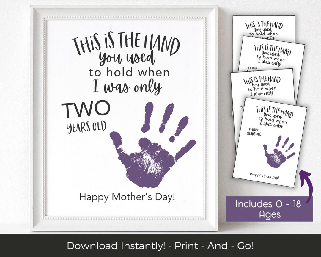 Mothers Day Handprint Printable, Mothers Day Handprint Art, DIY Mothers ...
