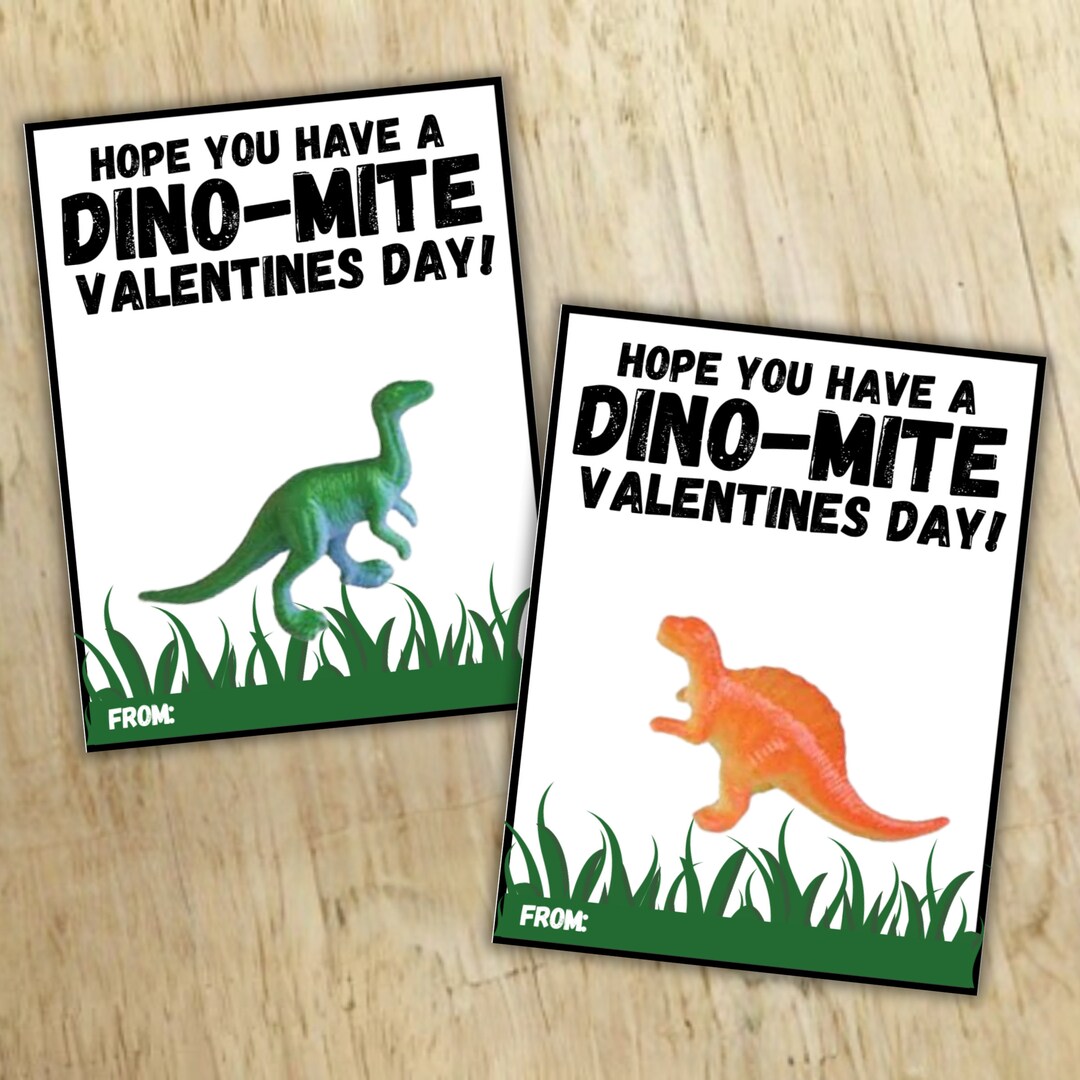 Dinosaur Valentine Card Instant Download, Printable Valentine Card for ...