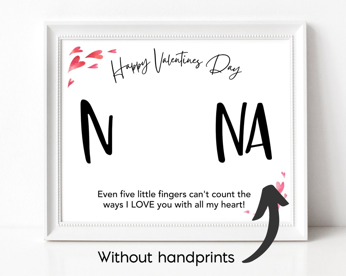 Printable Handprint Art Gift for Grandma Valentine Handprint - Etsy