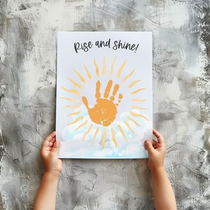 Rise and Shine Sun Handprint Activity, Preschool or Toddler Handprint ...