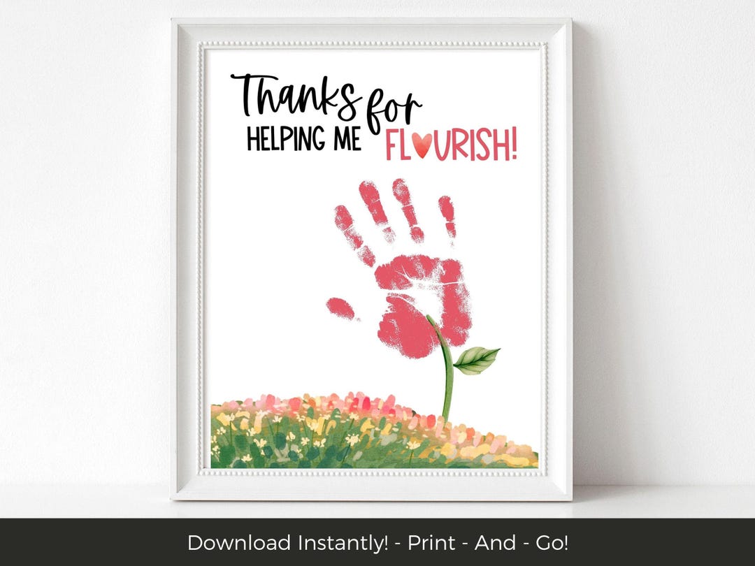 Teacher Appreciation Handprint Art for Kids, Teacher Thank You Gift ...