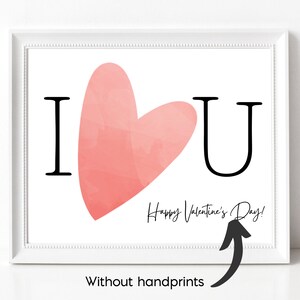 I Love You Printable Handprint Art, Valentine Handprint Crafts for Kids ...
