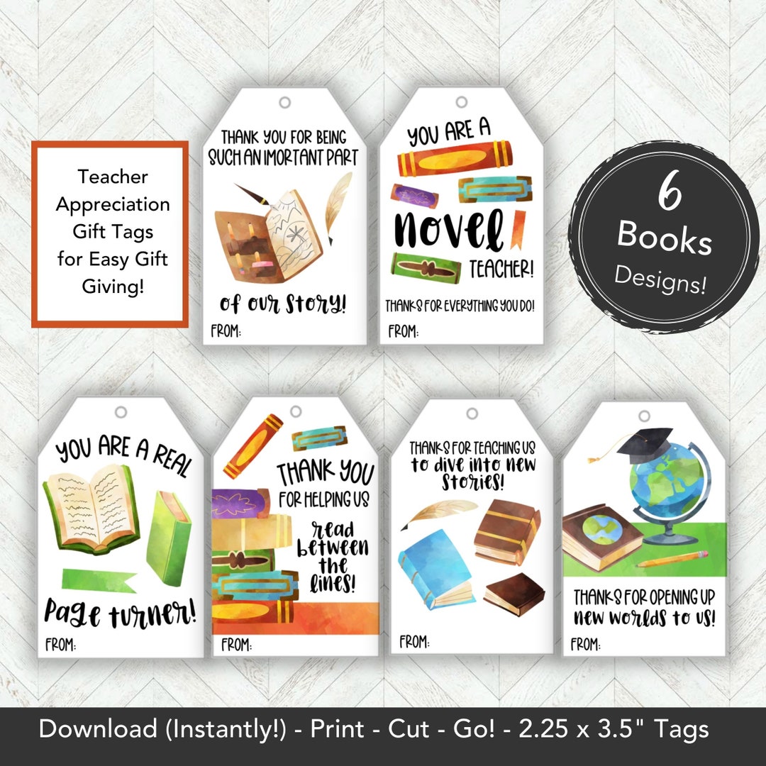 End of Year Teacher Bookmark Gift Tag, Teacher Gift Bookmark First Day ...