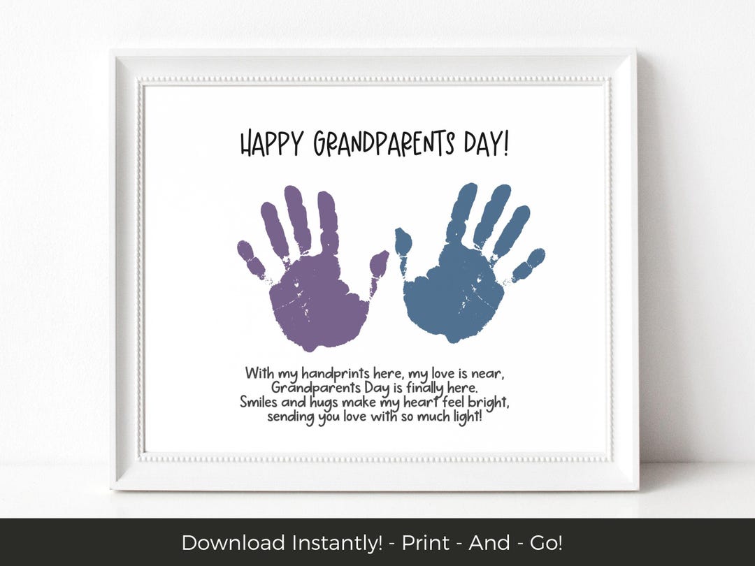 Grandparents Day Handprint Craft Printable, Poem Handprint Art for Kids ...