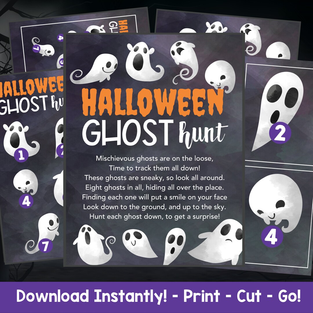 Ghost Hunt Halloween Party Game for Kids, Halloween Scavenger Hunt ...