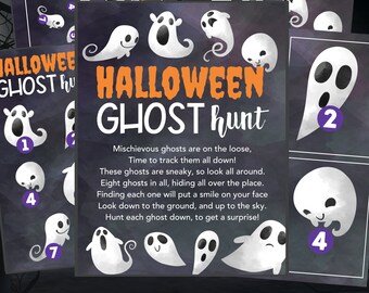 Ghost Hunt Halloween Party Game for Kids, Halloween Scavenger Hunt ...