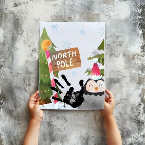 Penguin Christmas Handprint Craft, Class Activity Handprint Art for ...