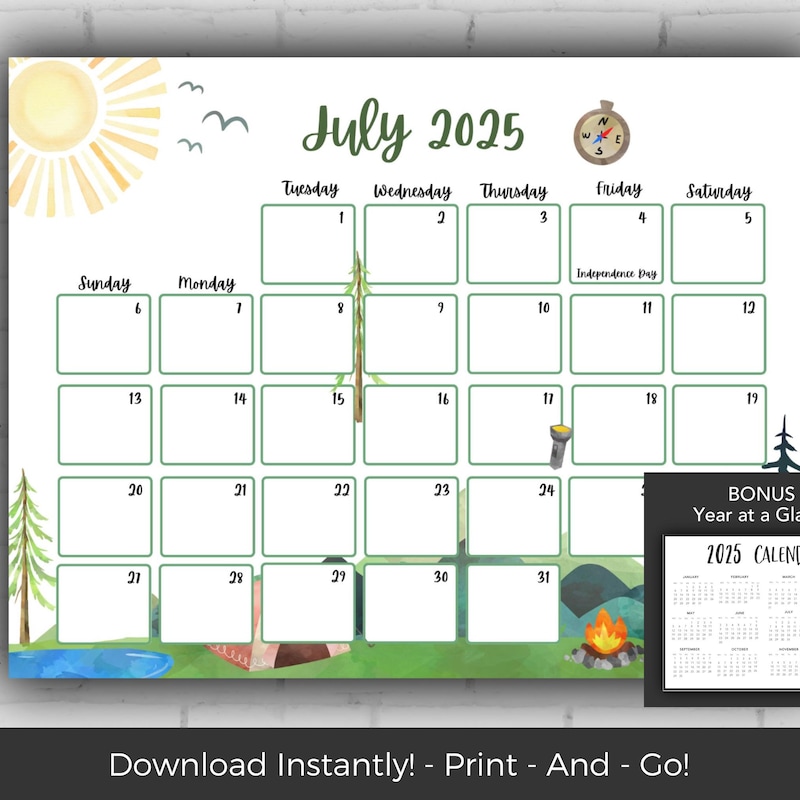 July 2025 Printable - Etsy