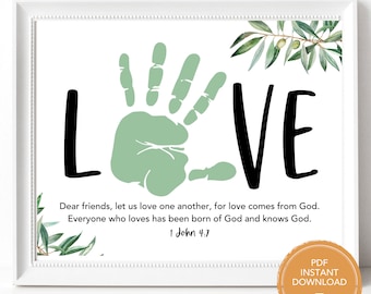 Kids Bible Crafts, Christian Printable Handprint Art for Kids, Easy ...