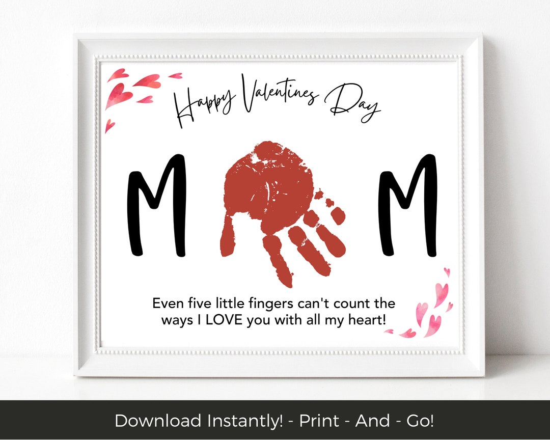 Valentine Gift for Mom From Kids Printable Handprint Art - Etsy